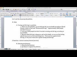 Outlining the Persuasive Speech