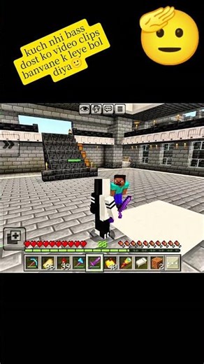 minecraft troll teammate but he don't recognised 🤨 #youtube minecraft fun short 😅