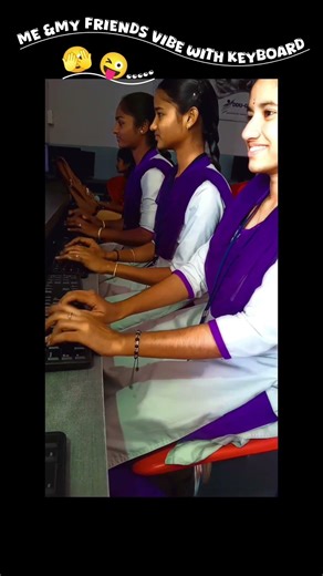 computer lab me& my friend's vibe with keyboard 😜😂 #computer #keyboard ⌨️ #keyboarding