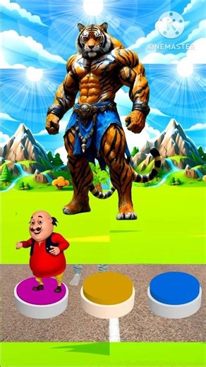 🔴 Magic Button Ka Kamal 🤯 Motu vs Tiger Fight 🐯🔥#magicbutton #motupatlu #motuvstiger