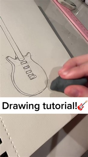 How to Draw a Guitar Tutorial with Brian May's Red Special