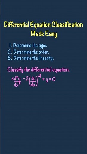 How to Classify Differential Equations in Three Steps