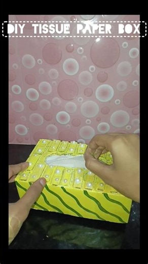 DIY tissue paper box ✨ | homemade tissue paper holder #diy #tissue paper #shorts #viral video #art