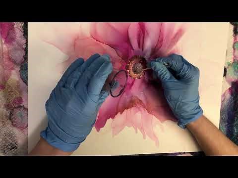 Alcohol Ink - Soft, Wispy Flower ("Veil")