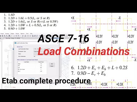 ASCE 7-16 Load combinations || CSI Etab