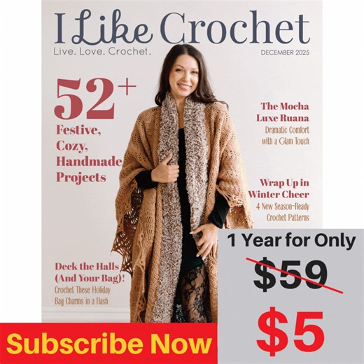 21K views · 102 reactions | SAVE 90% off your first year: https://www.ilikecrochet.com/subscribe-2col/gctmb559tntmc/?mqsc=FLEXXMASGIFH ⭐Digital magazine with exclusive & favorite patterns ⭐Pattern collections with popular projects for home decor, scarves, shawls & more ⭐Pattern library with every issue ever published (10+ years of crochet... FREE!) ⭐"Heart" your favorite projects and articles to save them for future reference, or print your favorites at home! | I Like Crochet | Facebook