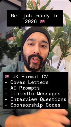 Sandeep Sethi | Your UK Career Guide 🇬🇧 on Instagram: "January doesn’t reward intention. It rewards action. So instead of “hoping” things change in 2026, I built something practical. 👉 Comment “January” and I’ll send you the resource pack. What’s inside (no fluff, only execution): – CV templates that actually get callbacks – Cover letter frameworks (plug & play) – AI prompts to save hours every week – Interview prep resources – Hidden & emerging job boards – Sponsored job titles with SOC code