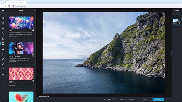 Pixlr X Section 18 HDR Filter