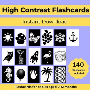 Baby Flashcards: 140 High Contrast Visual Stimulation Cards (printable) - Etsy