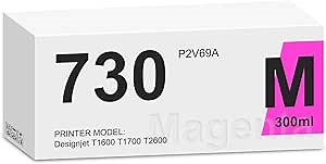 Designjet 730 Ink Magenta P2V69A Replacement for HP 730 Magenta Ink Cartridge for Designjet T1600 T1700 T2600 Printer (1 Pack)