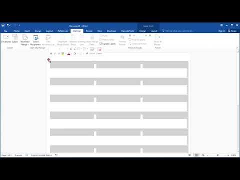 How to import data for Barcode Labels in Word 2016 (using mail merge)