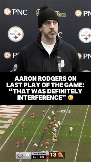 Aaron Rodgers says the final play was pass interference. 😳 What’s your take? 🤔🤔🤔 #pittsburgh #nfl | Steelcityrecaps