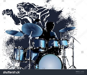 Blue Tiger Drummer Splatter Stock Vector (Royalty Free) 11469898 | Shutterstock