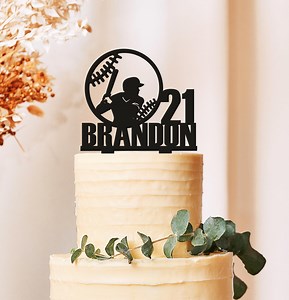 Personalized Baseball Birthday Cake Topper, Acrylic or Wood - Etsy