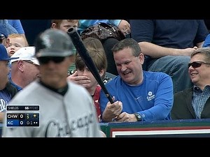Bat flies into stands and knocks beer over