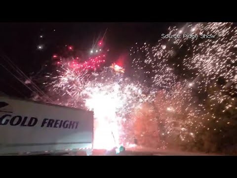 Crash sets off fireworks on B.C. highway