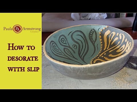 How to decorate a slab bowl with slip decoration