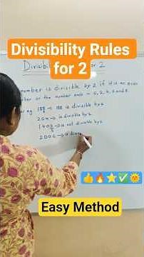 Divisibility Test For 2 | Divisibility Rules 2 | Easy Method | #shots #maths #divisibilityrule