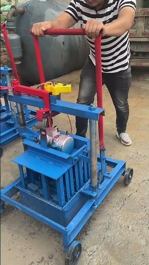 small manual movable Interlocking concrete block Making Machine with family power #concreteblocks