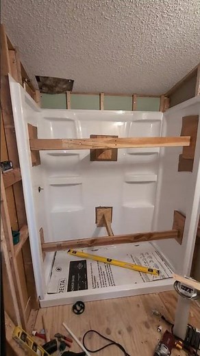 DIY Delta Shower Installation almost done! #diy #diybathroom #bathroomremodel