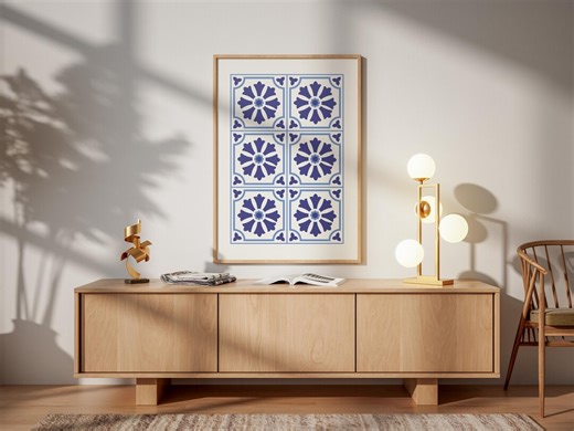 Portuguese Tile Poster | Mediterranean Wall Art (digital Download) - Etsy