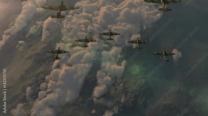 Fighter jets of the second world war IL-2 flying wedge