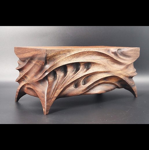 Hand Carved Walnut Keepsake Box: Artisan Wooden Box - Etsy