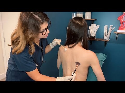 ASMR Real Person Back Exam & Scalp Inspection (Personal Attention, Spine Exam) Relaxing Back Massage