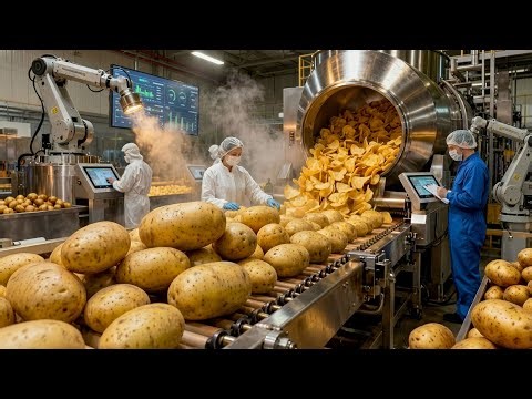Inside a Modern Potato Chip Factory: How Crispy Potato Chips Are Made (Full Process)
