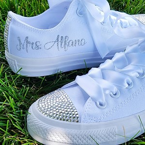 Custom Wedding Converse Converse for Bride Choose Your Color Bling Bridal Converse White Bride Shoes Pearl Wedding Sneakers Bride Converse - Etsy