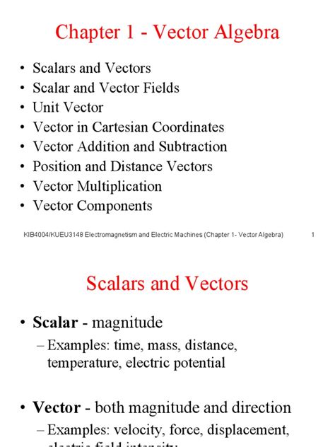 fundamental concepts of vector algebra an introduction to vectors vector operations and their