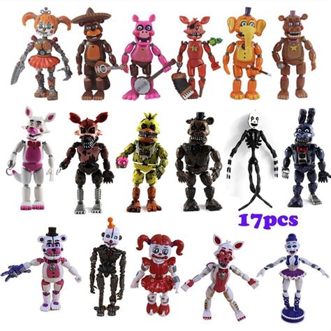 Fnaf Five Nights At Freddys Action Figures Toy Security Breach Series Glam Rock Chica Bonnie