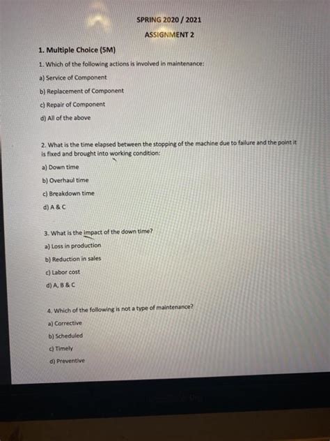 solved spring 2020 2021 assignment 2 1 multiple choice 5m