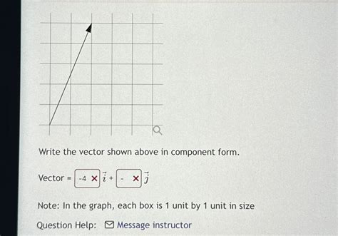 solved write the vector shown above in component form