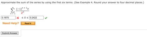 solved approximate the sum of the series by using the first