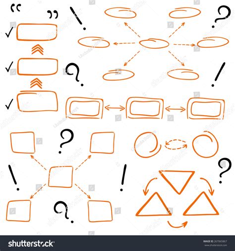 Set Hand Drawn Vector Flow Chart Stock Vector Royalty Free 267065867