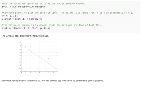 solved lab activity 8 5 1 matlab least squares
