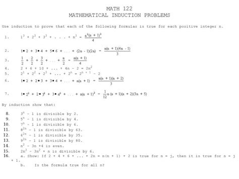 mathematical induction problems worksheet for 9th 10th grade lesson planet