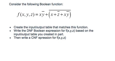 solved consider the following boolean function f x y z