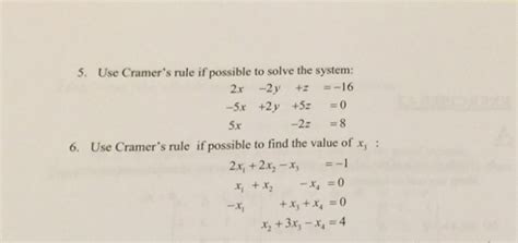 solved use cramer s rule if possible to solve the system 2x