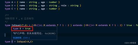 typescript 两种类型相等判断 typescript 怎么判断两个类型相等 csdn博客
