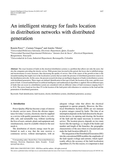 pdf an intelligent strategy for faults location in distribution networks with distributed
