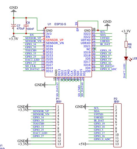 esp32s模块的最小系统原理图 mcu起航