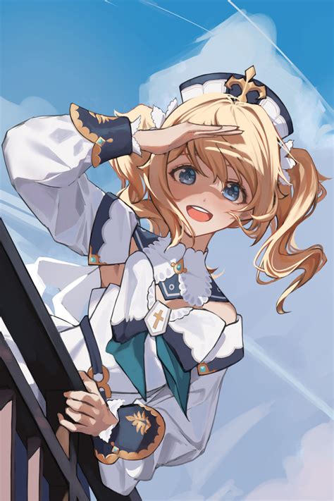 Safebooru 1girl Absurdres Armpit Peek Armpits Barbara Genshin Impact Blonde Hair Blue Eyes