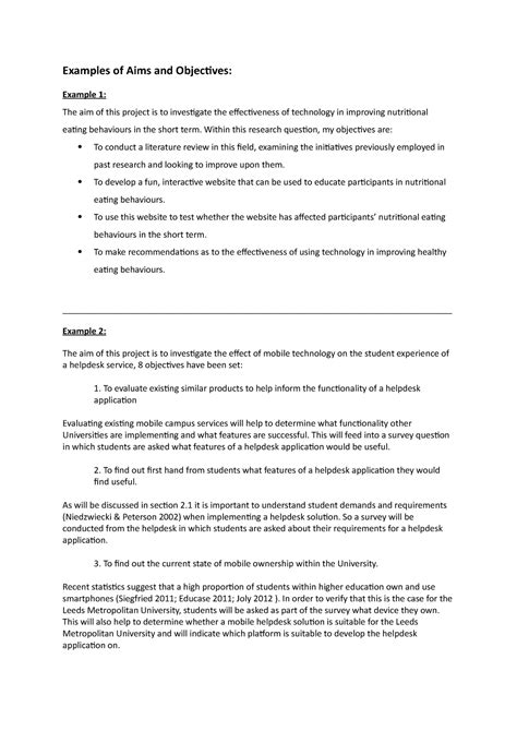 examples of aims and objectives examples of aims and objectives example 1 the aim of this