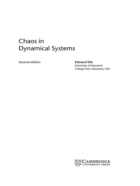 chaos in dynamical systems edward ott pdf chaos theory attractor