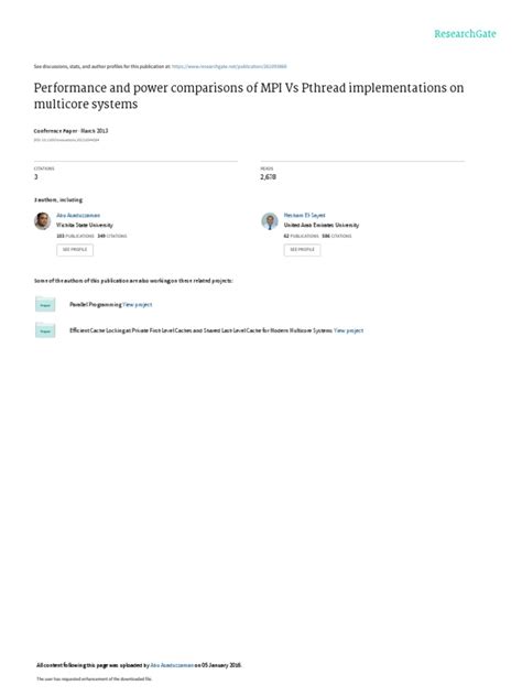 performance and power comparisons of mpi vs pthread implementations on multicore systems pdf