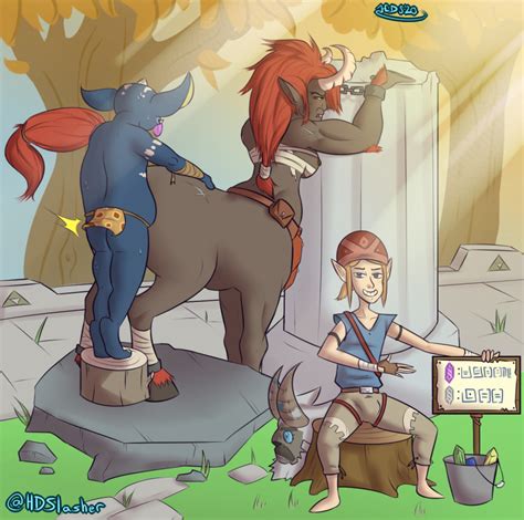 Rule 34 Anthro Penetrated Anus Ass Big Butt Blin Tloz Blue Bokoblin Bokoblin Breasts Breath