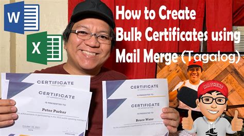 How To Create Bulk Certificates Using Mail Merge MS Word Excel
