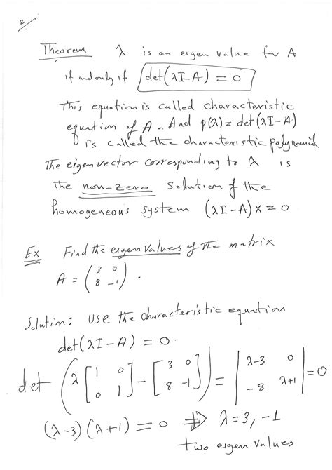 solution 14 linear algebra eigenvalues eigenvectors and diagonalization notes and examples